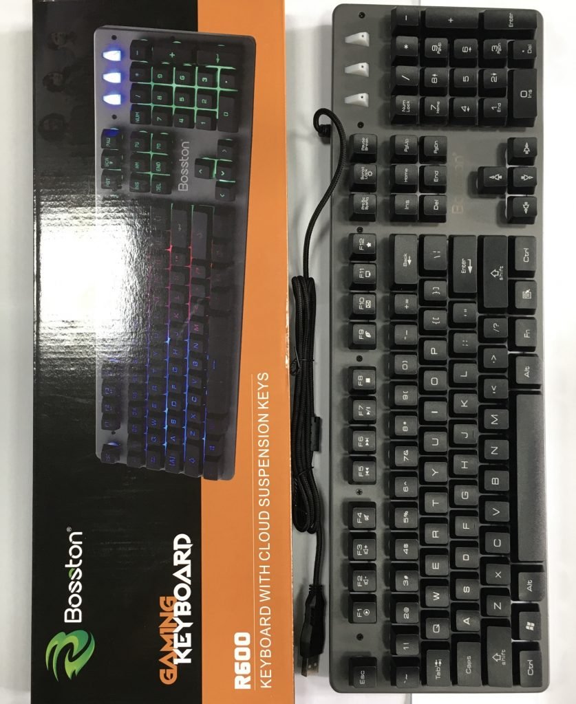 BÀN PHÍM BOSSTON GAMING KEYBOARD R600 LED 7 MÀU